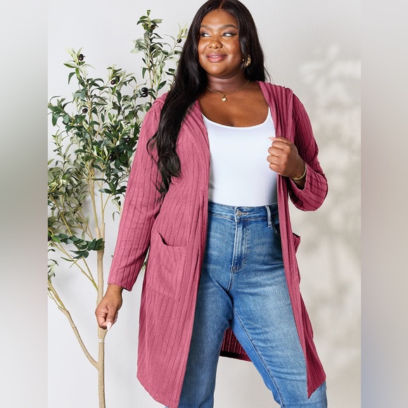 Basic Bae | Sweaters | Basic Bae Full Size Hooded Sweater Cardigan ...